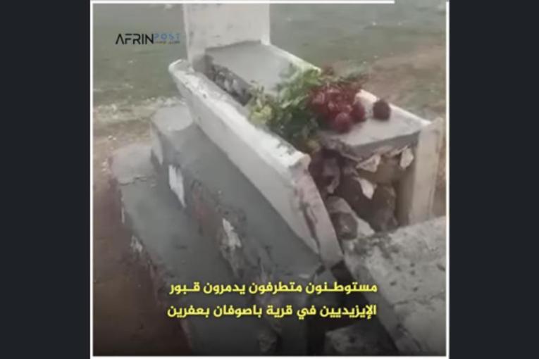 Los desplazados internos, leales a Turquía, violan el cementerio yazidí ...